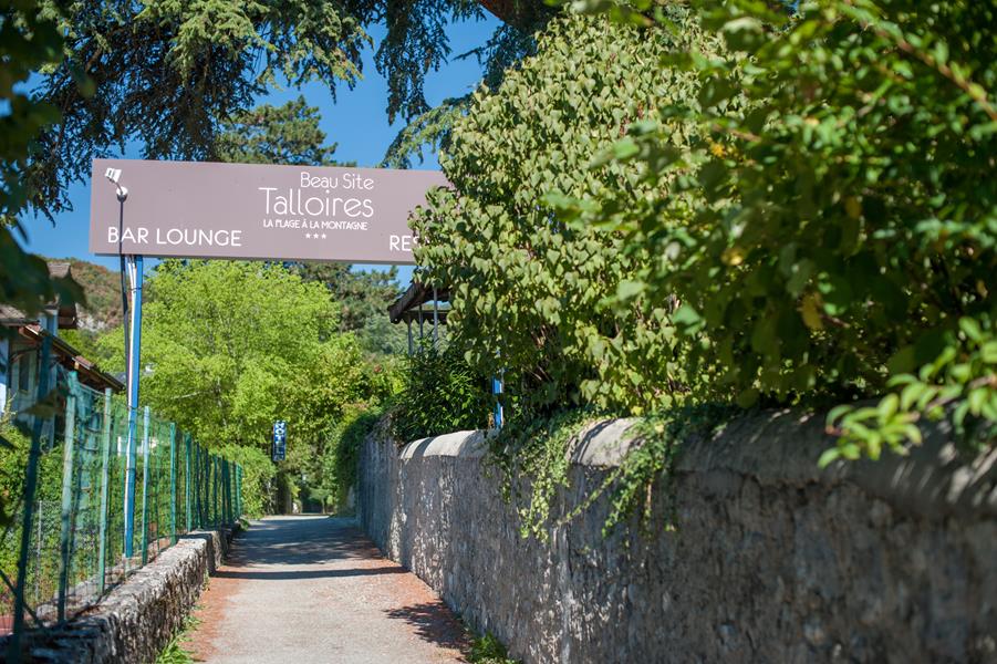 Park of the Beau Site Talloires hotel on the banks of Lake Annecy